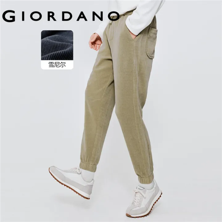 GIORDANO Men Joggers Chunky Chenille Drawstring Elastic Waist Joggers ...