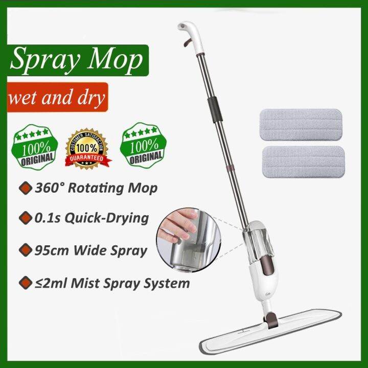 Water Spray Mop Multifunctional 360 Degrees Flat Floor Cleaner ...