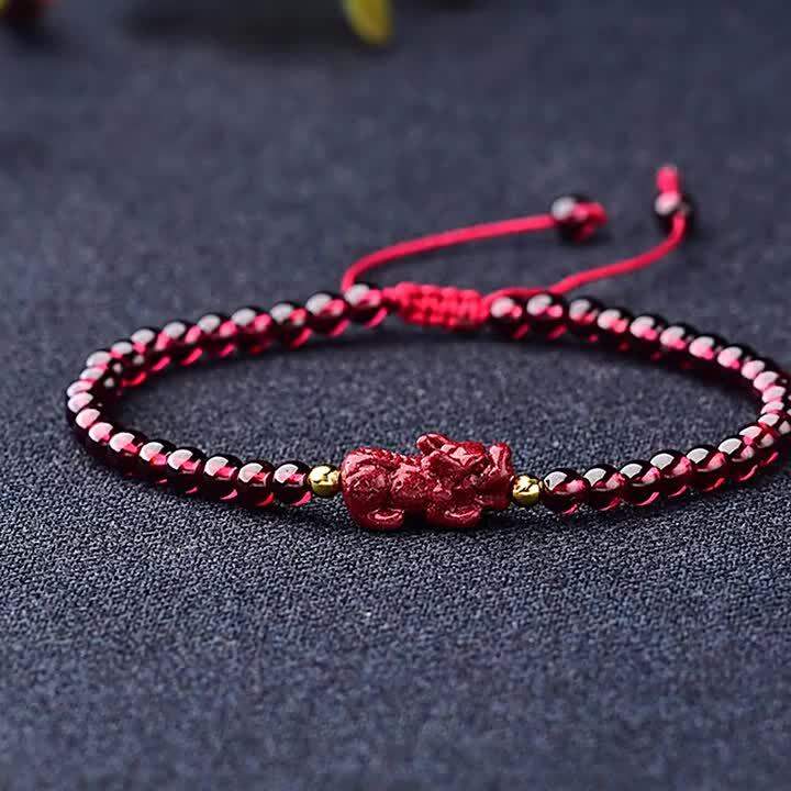 Natural 7A Grade Garnet celet Female Year Chinese Zodiac Cow Birth Year ...