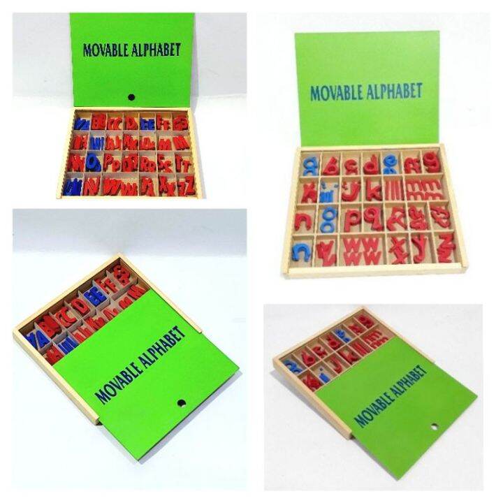 Movable alphabet huruf kecil plus tutup Montesori abjad kotak | Lazada ...