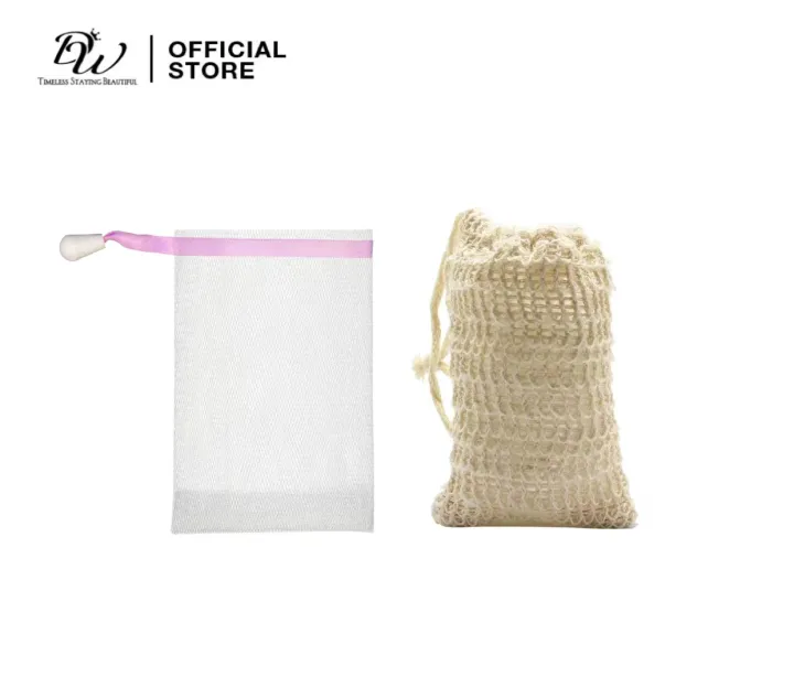 DW Handmade Cotton Linen Soap Bag Foaming Exfoliating Cleansing Soap ...