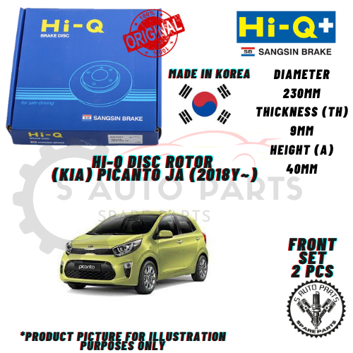 (KIA) PICANTO JA (2018y~) FRONT 100% SANGSIN HI-Q (KOREA BRAND) (KOREA BRAND) BRAKE DISC ROTOR ...