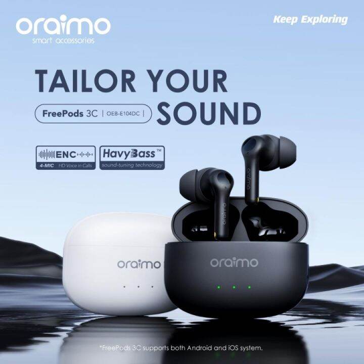 Oraimo TWS Bluetooth Earphone v5.3 Earbuds Freepods 3C ENC OEB-E104DC ...