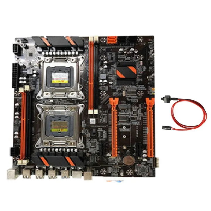 X79 Dual CPU Motherboard LGA 2011 with Switch Cable M.2 NVME SATA3 USB3 ...