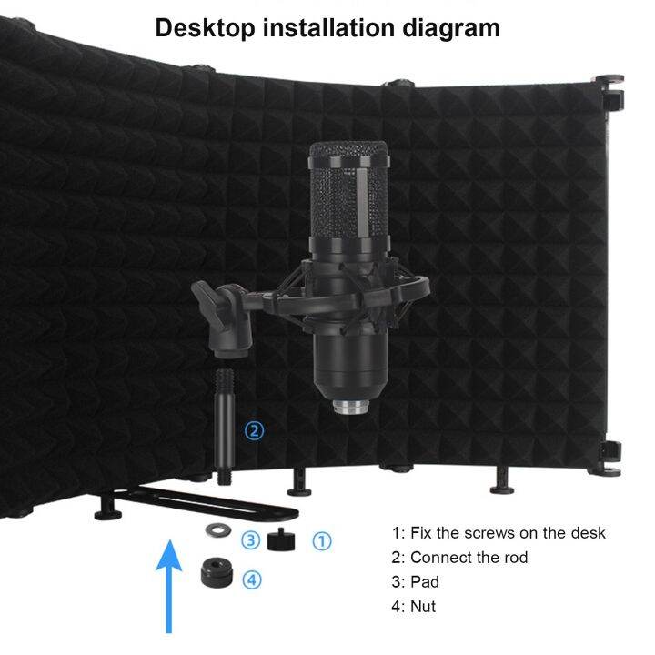 Microphone Isolation Shield Broadcast Noise Reduction Equipment Studio ...