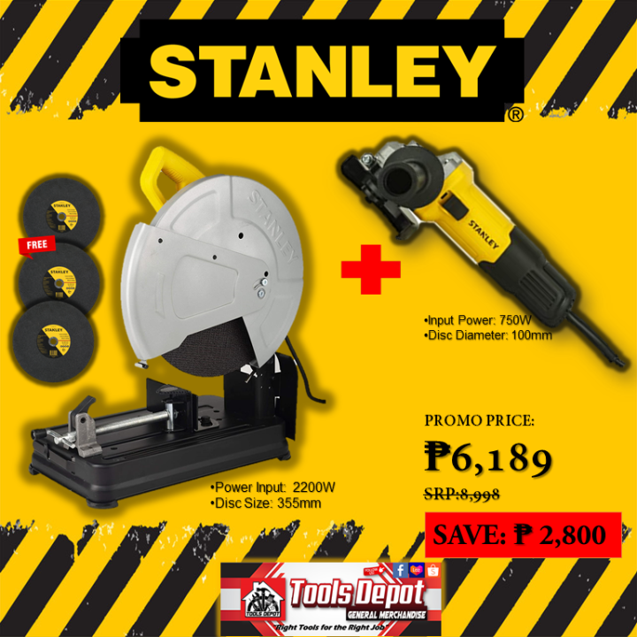 STANLEY CUT OFF MACHINE + ANGLE GRINDER (100% ORIGINAL) | Lazada PH
