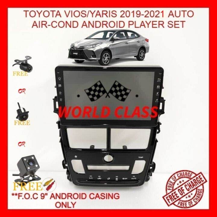 TOYOTA VIOS/YARIS 2019-2021 AUTO AIR-COND 9" ANDROID IPS PLAYER 2.5D ...