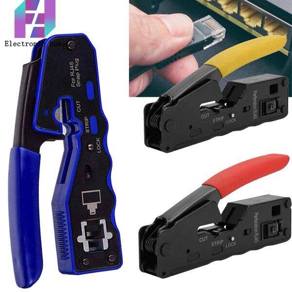 Ready Stock RJ45 Crimp Tool Pass Through Cutter for Cat6 Cat5 Cat5E ...