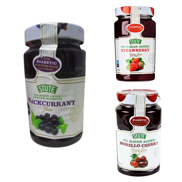 STUTE Diabetic Jam 430g (Sugar Free) | Blackcurrant / Strawberry ...