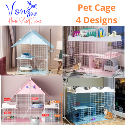 Von Bonjour DIY Panel Pet Cage Fence Dogs Rabbits Cats Iron Metal Grids ...