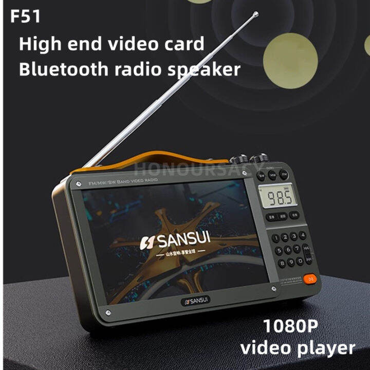 Sansui F51 R Video Radio Wireless Bluetooth Speaker Portable Mini Plug in Walkm all band Mp3 ...