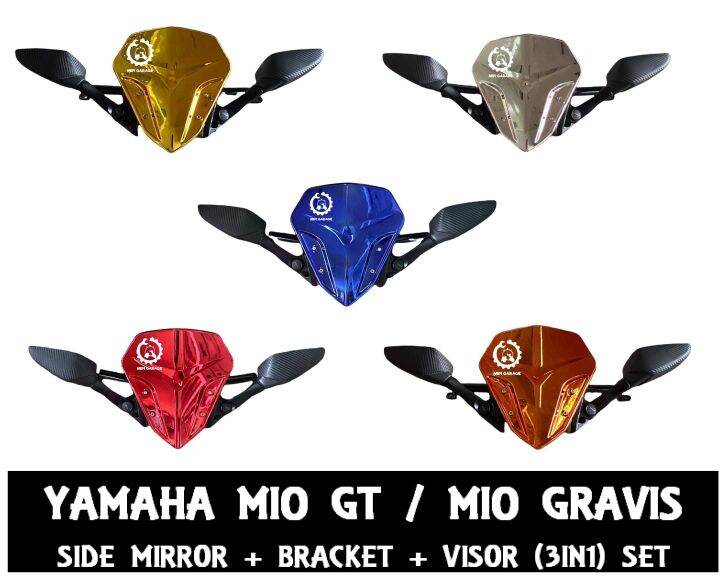 YAMAHA MIO GRAVIS / MIO GT - Side Mirror + Heavy Duty Bracket + Visor ...