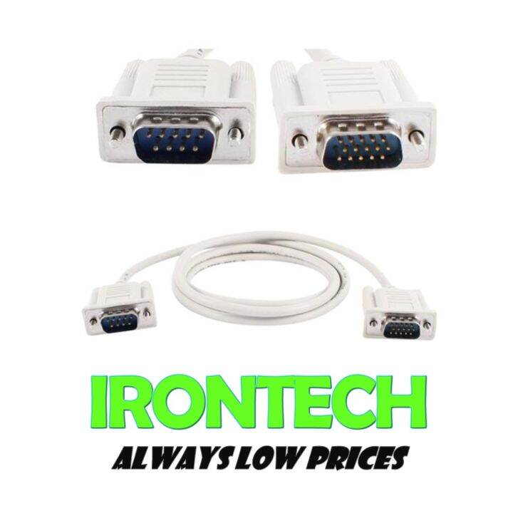 1.4M RS232 DB9 9 Pin Male to VGA Video 15Pin 15 Pin Male Adapter Cable1 ...