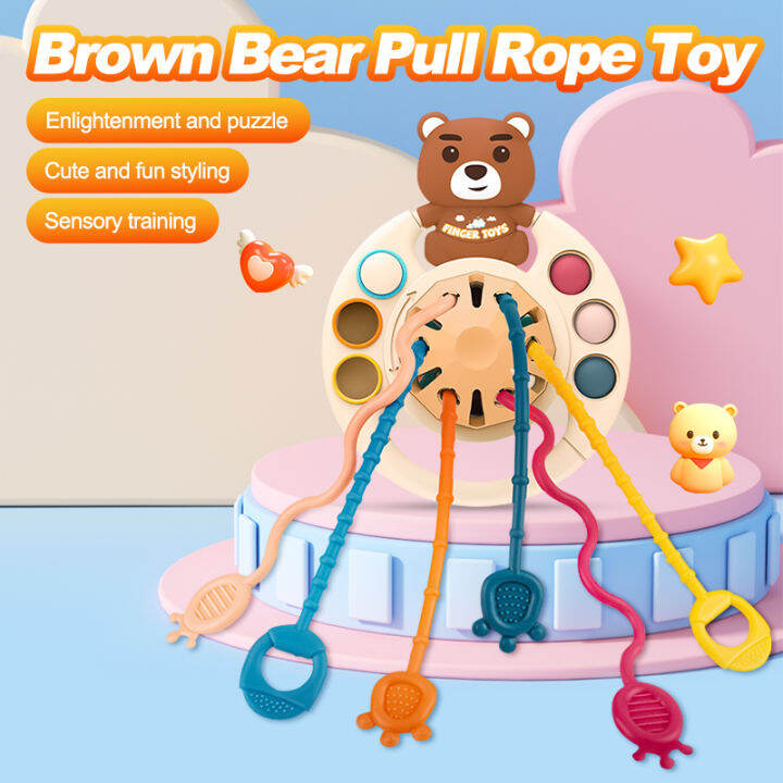 【In stock】High quality baby flying saucer finger pull rope sensory toy ...