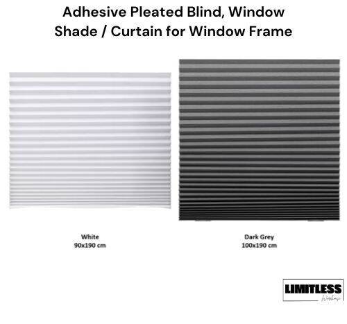 SCHOTTIS Adhesive Pleated Blind, Window Shade / Curtain for Window ...