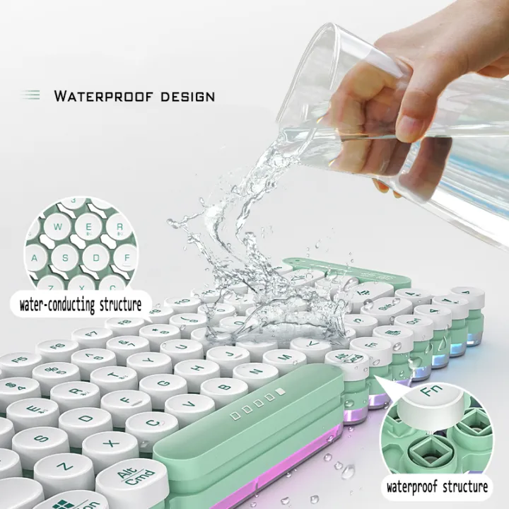 Robotic Keyboard Wireless Wired Bluetooth Waterproof Borderless Round ...