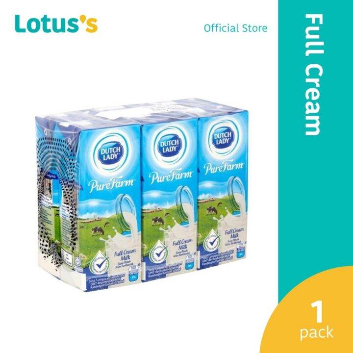 The new2022 Dutch Lady Pure Farm Full Cream Milk 6 x 200ml | Lazada