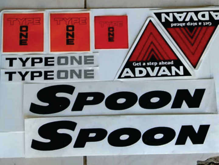 Spoon Car Sticker set advan type one for Honda Cars Civic EK Hatchback ...