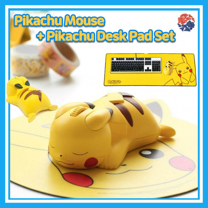 Limited Pikachu Mouse + Pikachu Desk Pad Set/Basic Mice/Bluetooth Mouse ...