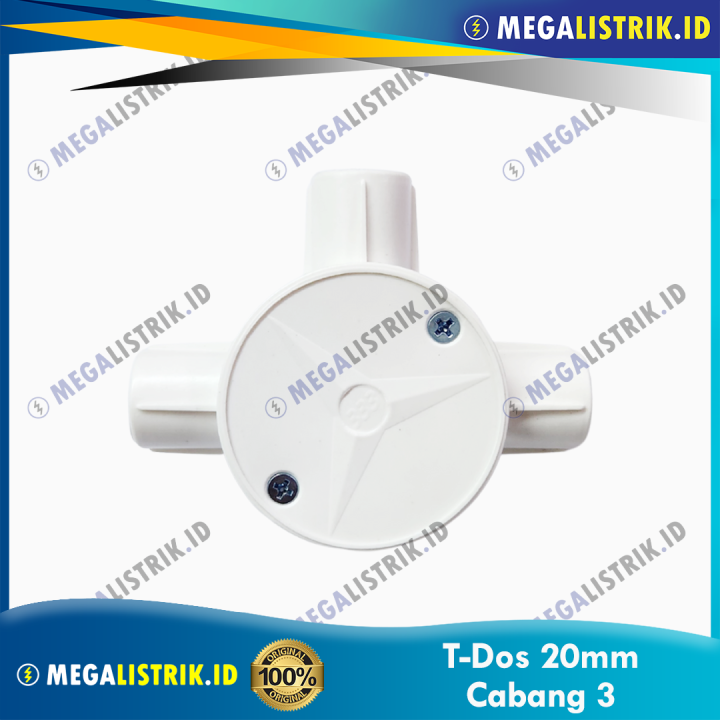 T-DOS 20MM CABANG 3 PUTIH / T-DUS 20 MM / TEE DOS LISTRIK / TDOS / TDUS + SEKRUP | Lazada Indonesia