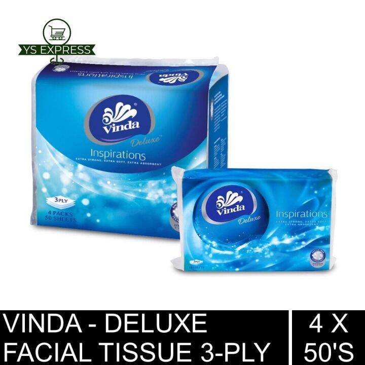 VINDA Deluxe Facial Tissue 3ply 4 X 50's - Soft Pack | Lazada
