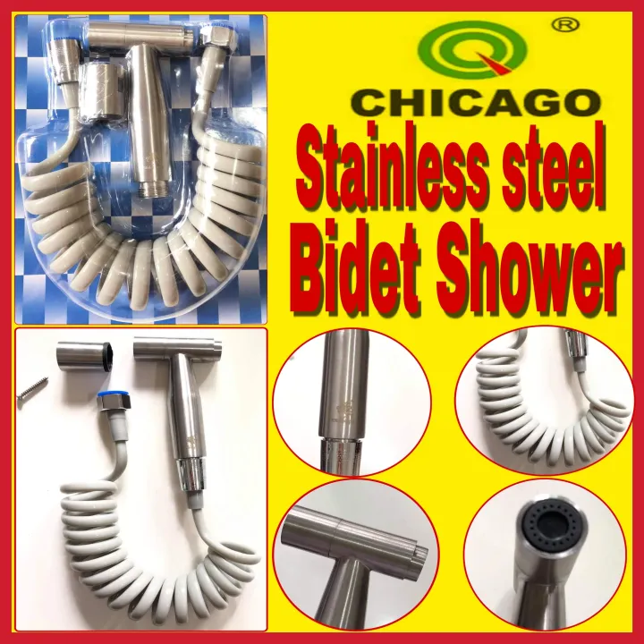 CHICAGO UD-0927 1PC (SUS 304) Stainless Shower Bidet with Hose and Seat ...