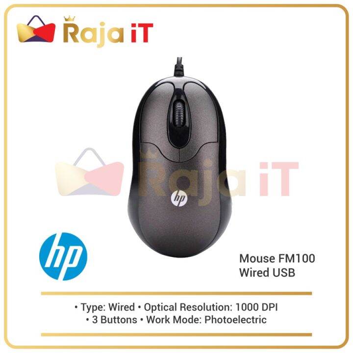 HP Mouse Kabel FM100 Wired Mouse USB FM 100 | Lazada Indonesia