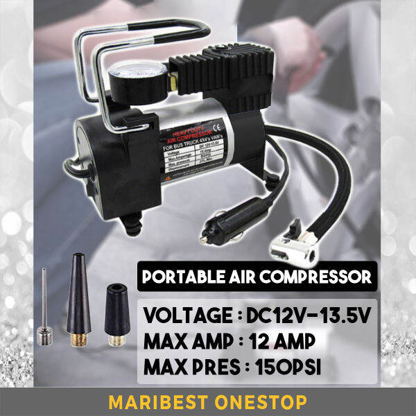LIGHT DUTY DC 12V Portable Air Compressor 150psi Auto Tyre Pump Inflator For Car Motorcycle Pam ...
