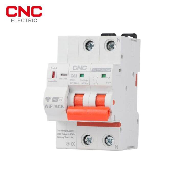 Cnc 2p Tuya Wifi Circuit Breaker Timer Remote Smart Switch Overload Short Circuit Voltage Relay