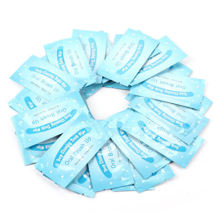 50Pcs Wipes Dental Clean Teeth Wipe Cloth Tooth Cleansing Tool for Oral ...