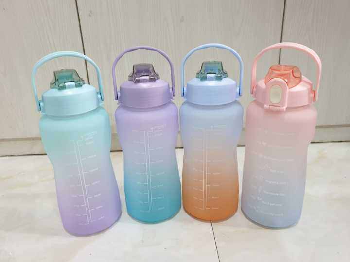 BOTOL VIRAL KEKINIAN RAINBOW 2 LITER / BOTOL MINUM MOTIVASI / BOTOL ...