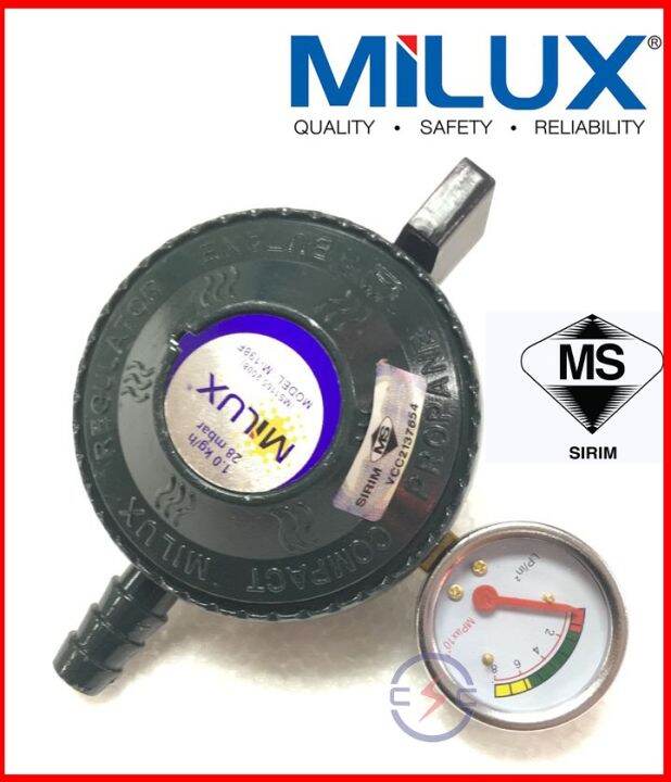 Milux L.P.G Low Pressure Gas Regulator M-198CS With Safety Value ...