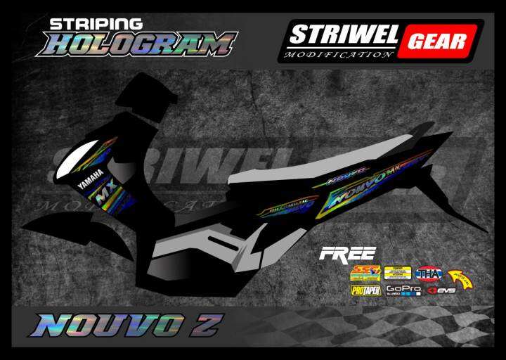 Nouvo MX Stiker Striping Hologram Yamaha Nouvo Z Motif Grafis MX ...