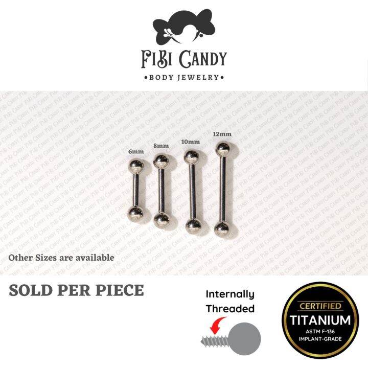 FiBiCandy 16G ASTM F136 Implant Grade Titanium Internally Threaded Barbell Basic Design | Lazada PH