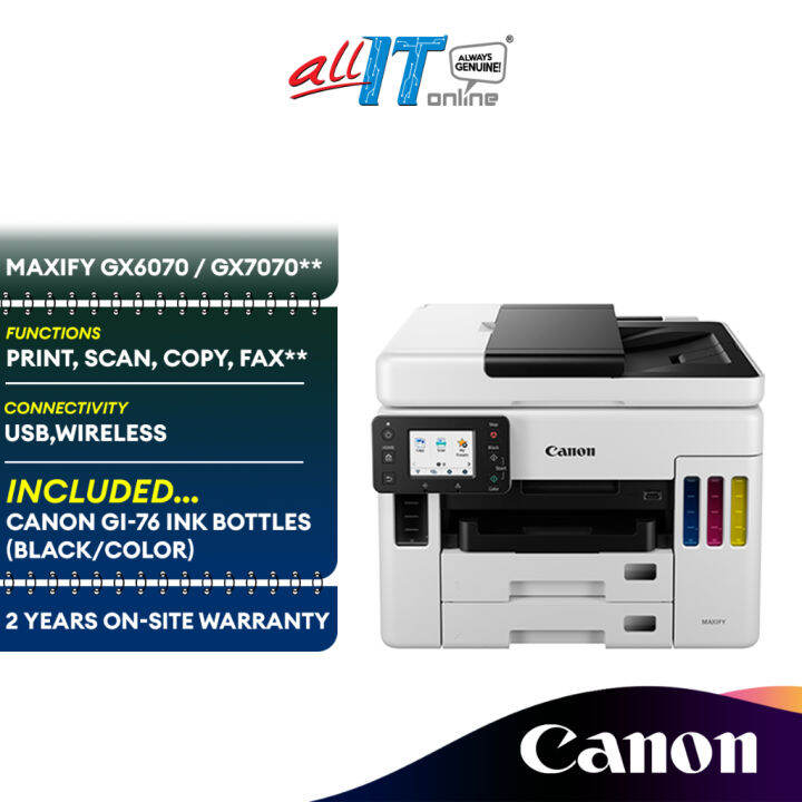 Canon Maxify GX6070 / Canon Maxify GX7070 All-in-One Wireless Inkjet ...