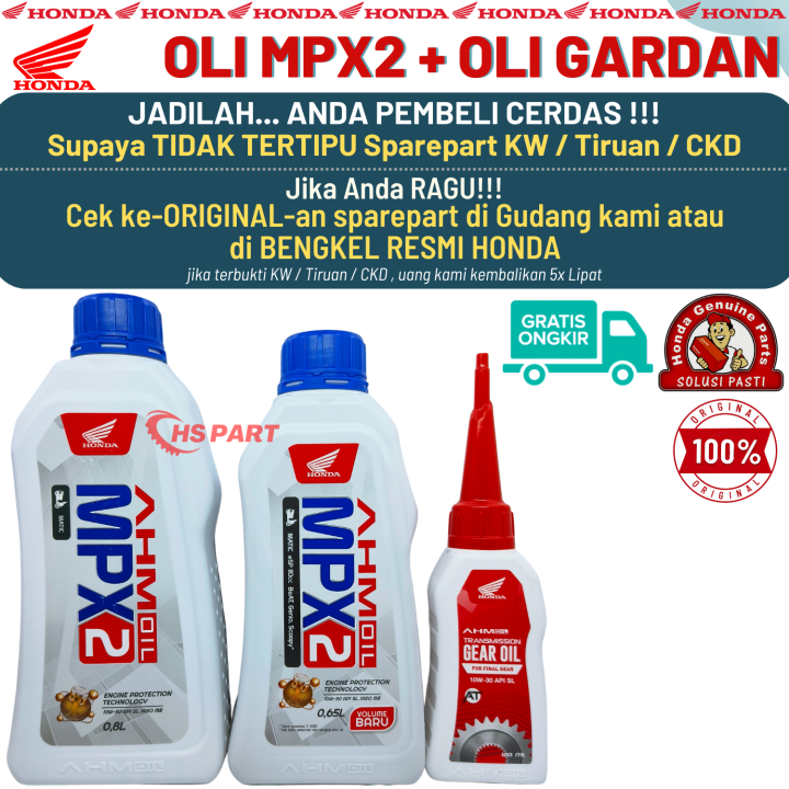 Oli MPX 2 Metic Original Asli Satu Paket Plus Oli Gardan Honda Genuine ...