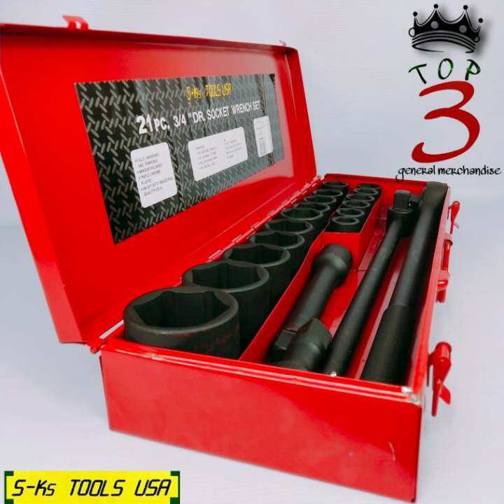 Sks Tools USA 3/4" Drive 21pcs Socket Wrench Set 19 - 50mm ( 6points ...