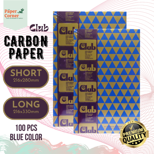 CLUB CARBON FILM CARBON PAPER 100pcs LONG/SHORT BLUE | Lazada PH