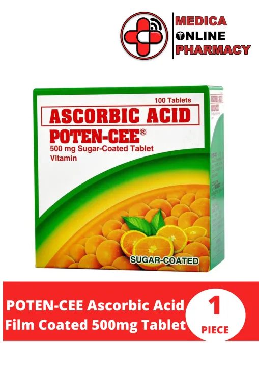 POTEN-CEE Ascorbic Acid Film Coated 500mg Tablet 100pcs per box | Lazada PH