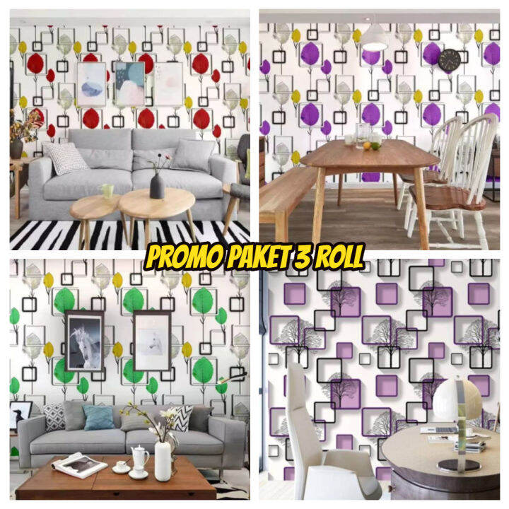 COD-wallpaper 4,5 meter promo murah/wallpaper dinding kamar PAKET 3 ...