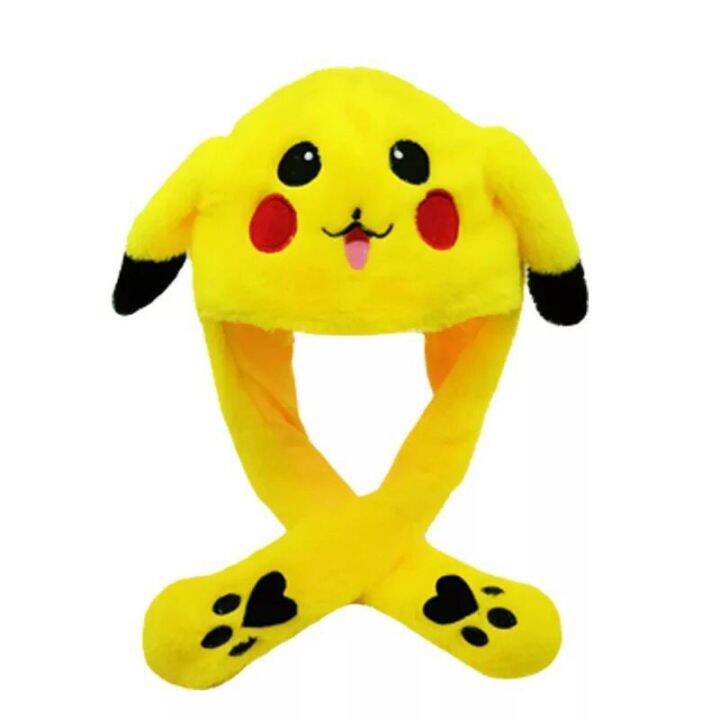New Pikachu Pokemon Anime Plush Hat Bunny Ears Plush Cute Cartoon Hat ...