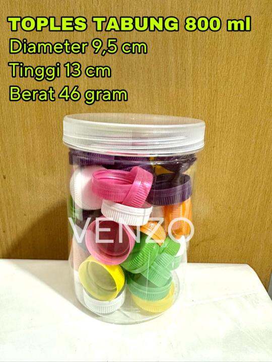 Toples Plastik Tabung 800ml / Toples kue snack 800ml isi 10 Pcs ...