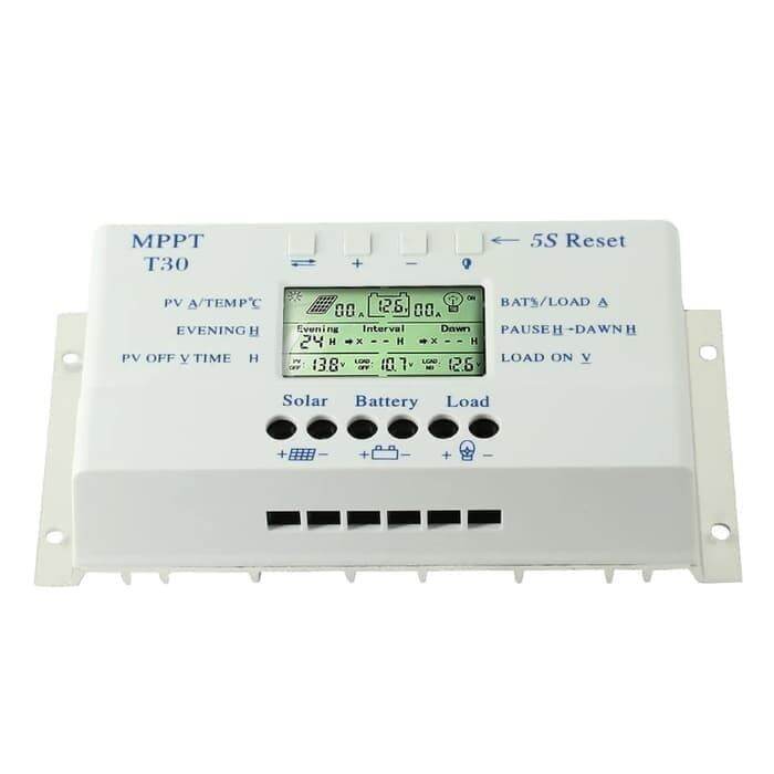 MPPT T30 30A Solar Charge Controller 12V 24V Dual Timer Control ...