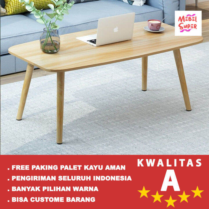 Meja Ruang Tamu Minimalis Meja Kayu Meja Sofa Modern Estetik Persegi ...