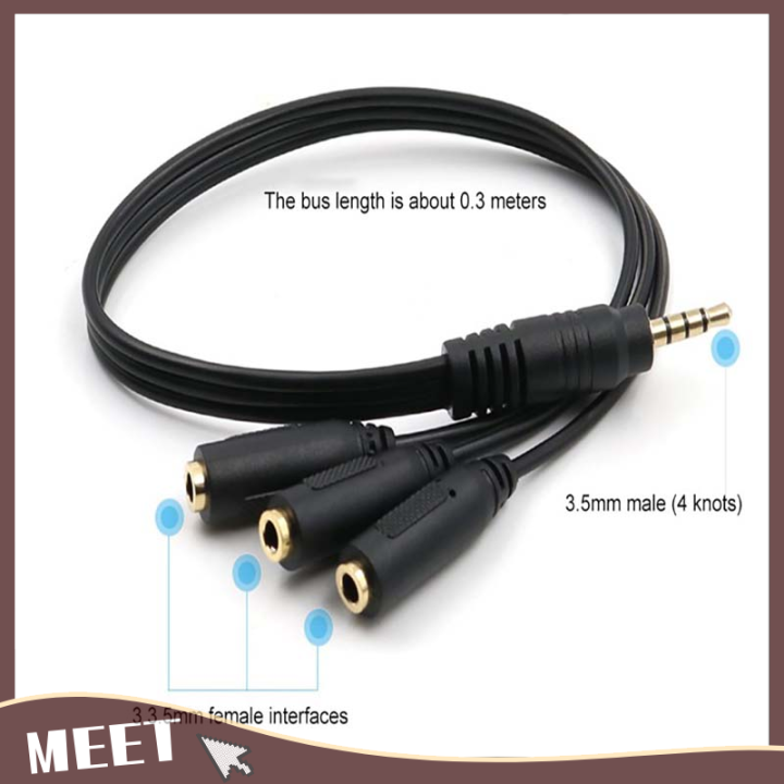 🟠🟡 MEET🟢🔵 Aux Multi Headphone Earphone Audio Splitter Adapter 3.5mm ...