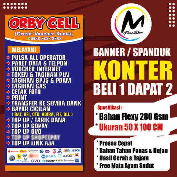 Banner Spanduk Konter Bisa Custom | Lazada Indonesia
