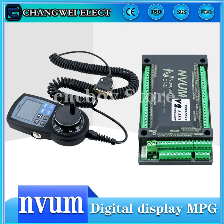 MACH3 CNC Motion Controller NVEMNVUMV2.1 3456axis Ethernet +Digital Display Handwheel Slave ...
