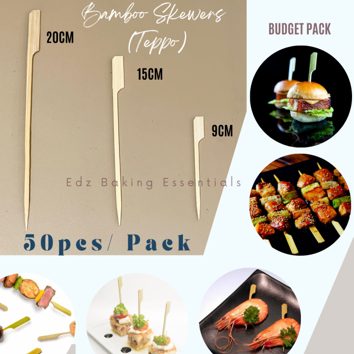 Bamboo Skewers (Teppo) Bbq Stick with handle 50pcs | Lazada PH
