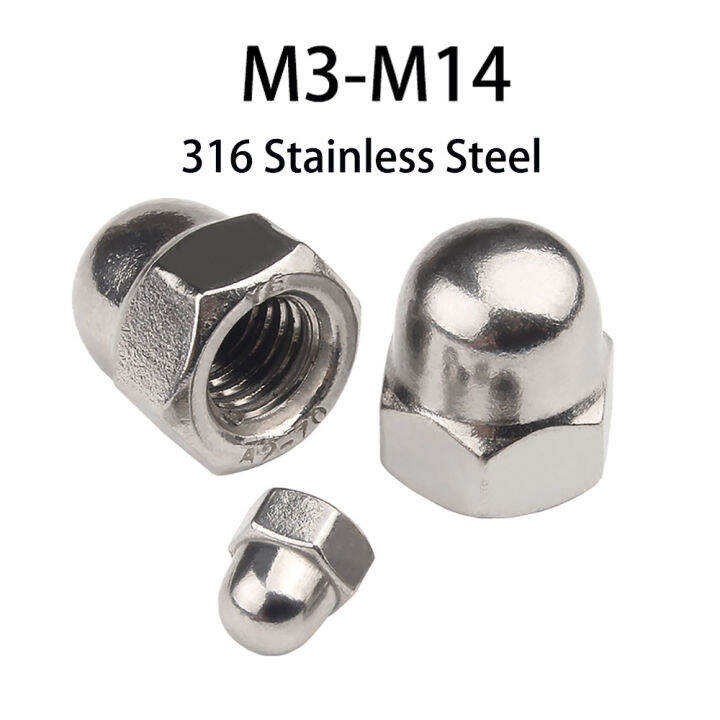316 Stainless Steel A4 Hex Acorn Cap Nut M3 M4 M5 M6 M8 M10 M12 M14