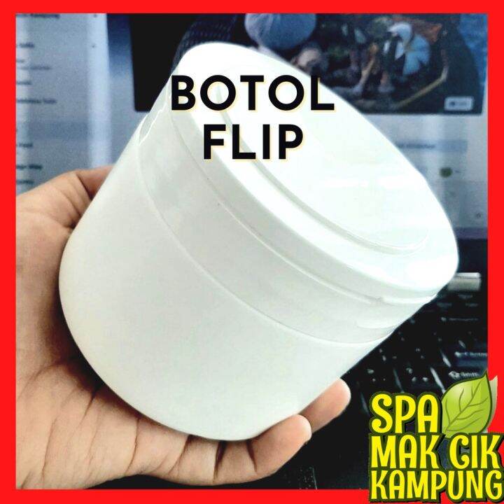 Botol pernutup FLIP bekas putih untuk isi rempah tangas/lulur/herba ...